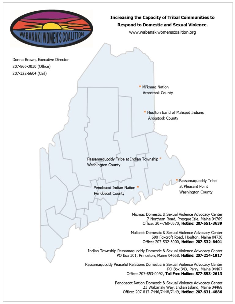 WWC Map of Advocacy Centers – Wabanaki Women's Coalition